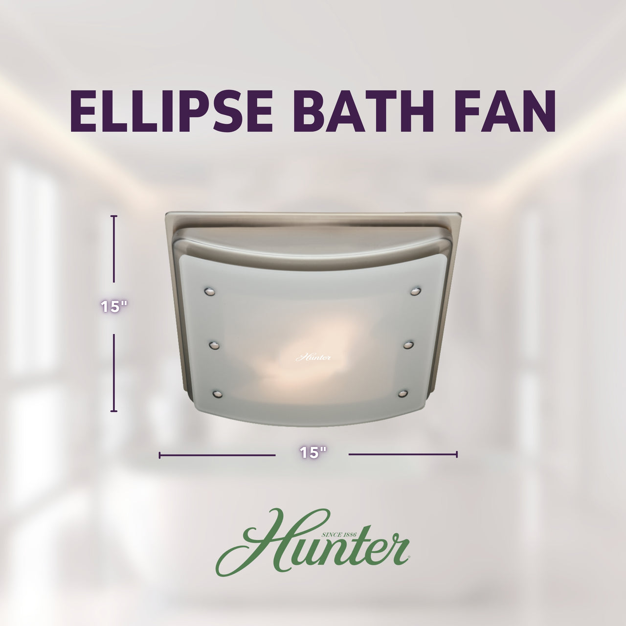 Ellipse Bathroom Ventilation Fan with Light 90065A