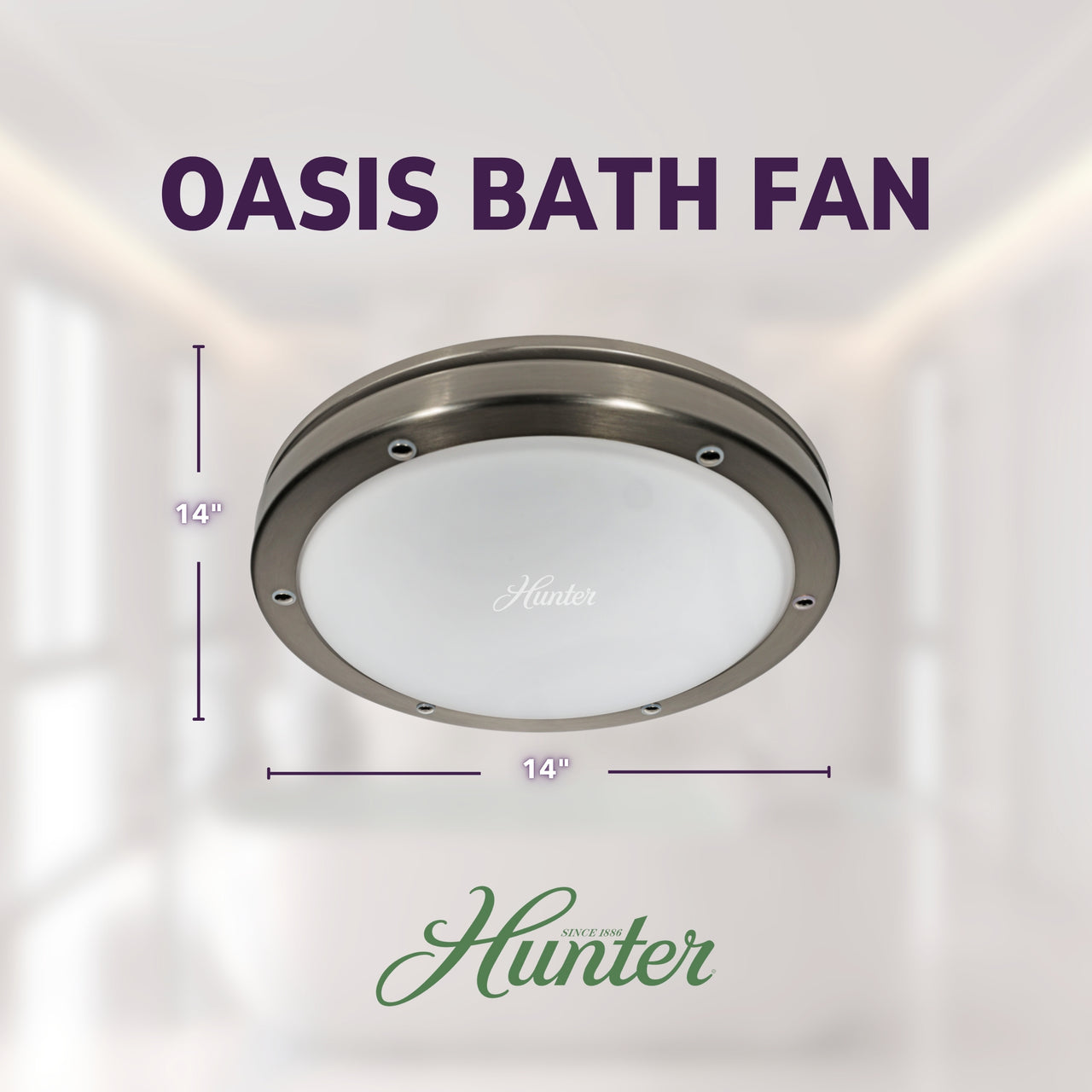 Oasis Bathroom Ventilation Fan & Light | Hunter Fan Company
