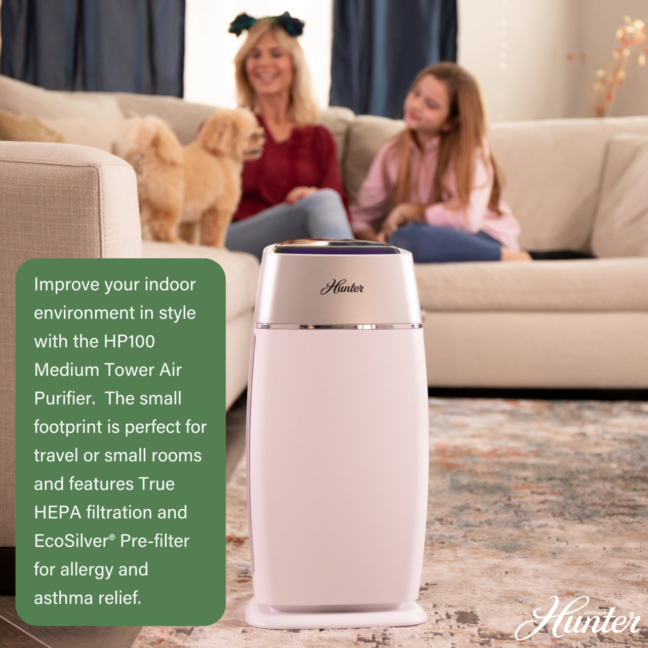 Hunter HP100 True HEPA Medium Tower Air Purifier