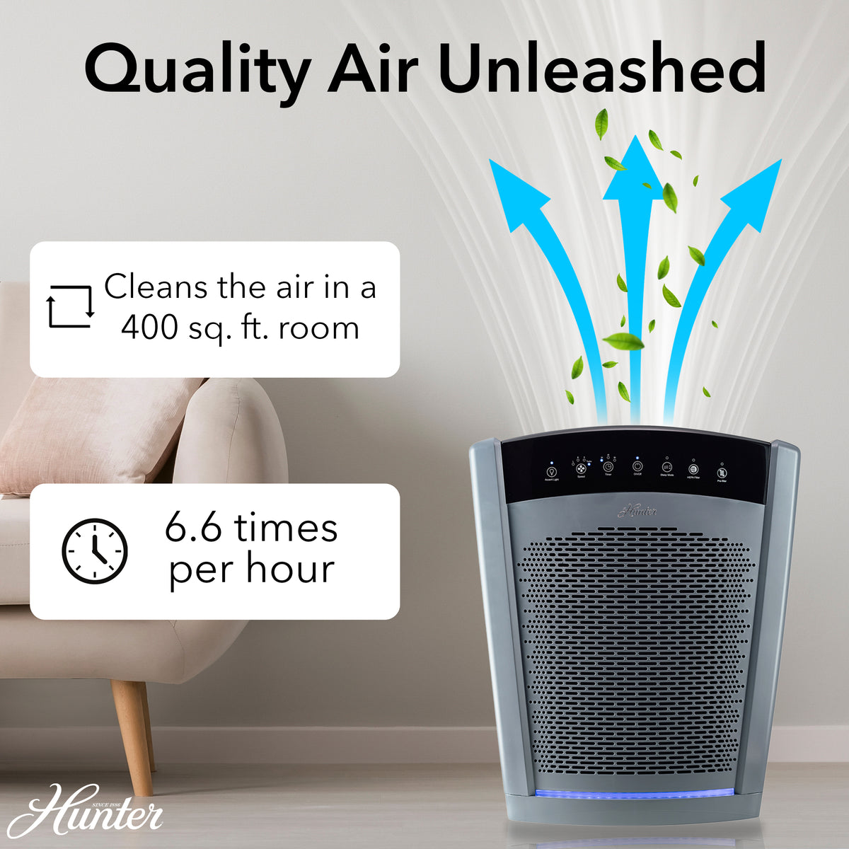 HP800 True HEPA Multi-Room Home Console Air Purifier | Hunter Pure Air